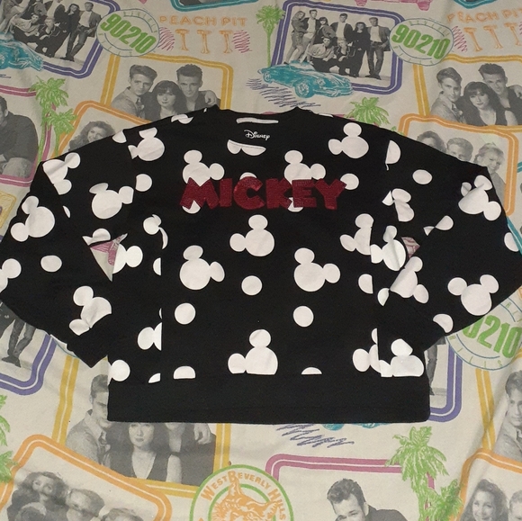 Disney | Tops | Disney Mickey Mouse All Over Print Crewneck Sweatshirt ...